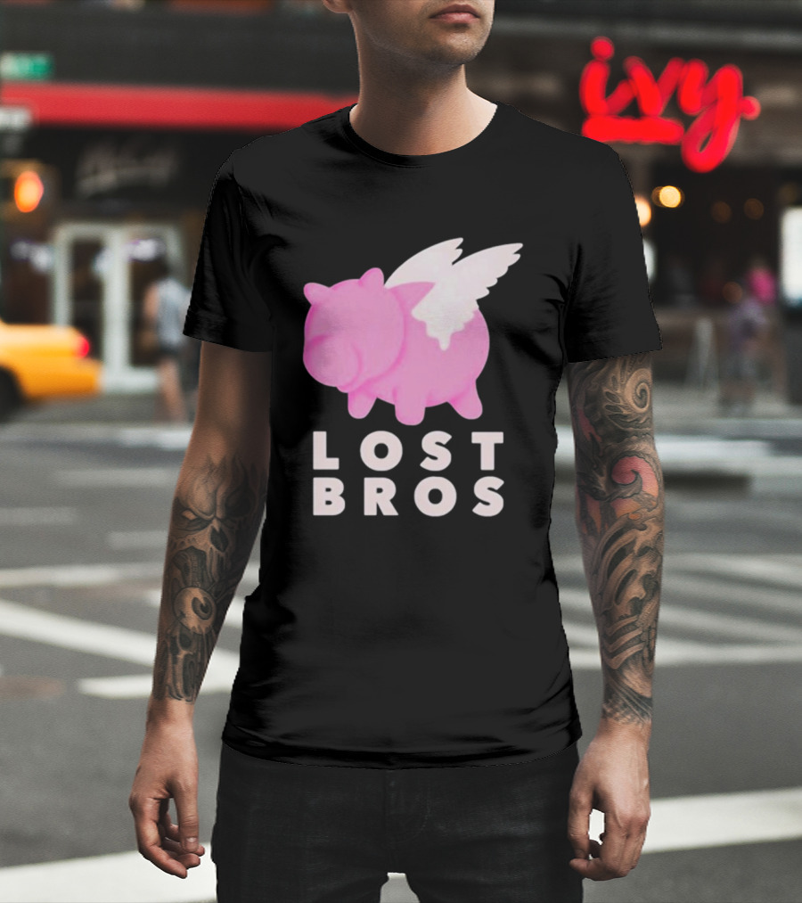 Lost Bros When Hamm Flies Pig With Wings T-Shirt