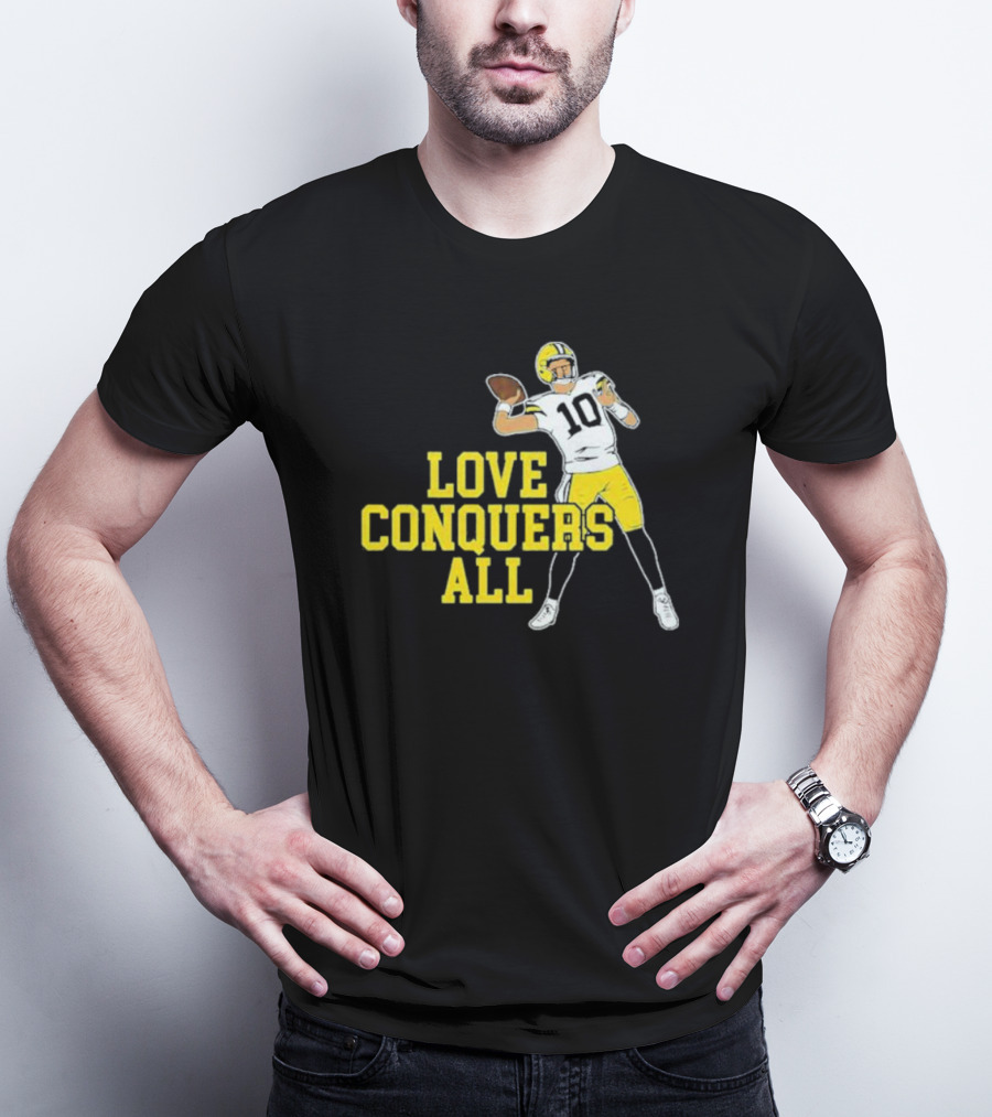 Love Conquers All Bo Nix Oregon Ducks Football Quarterback T-Shirt