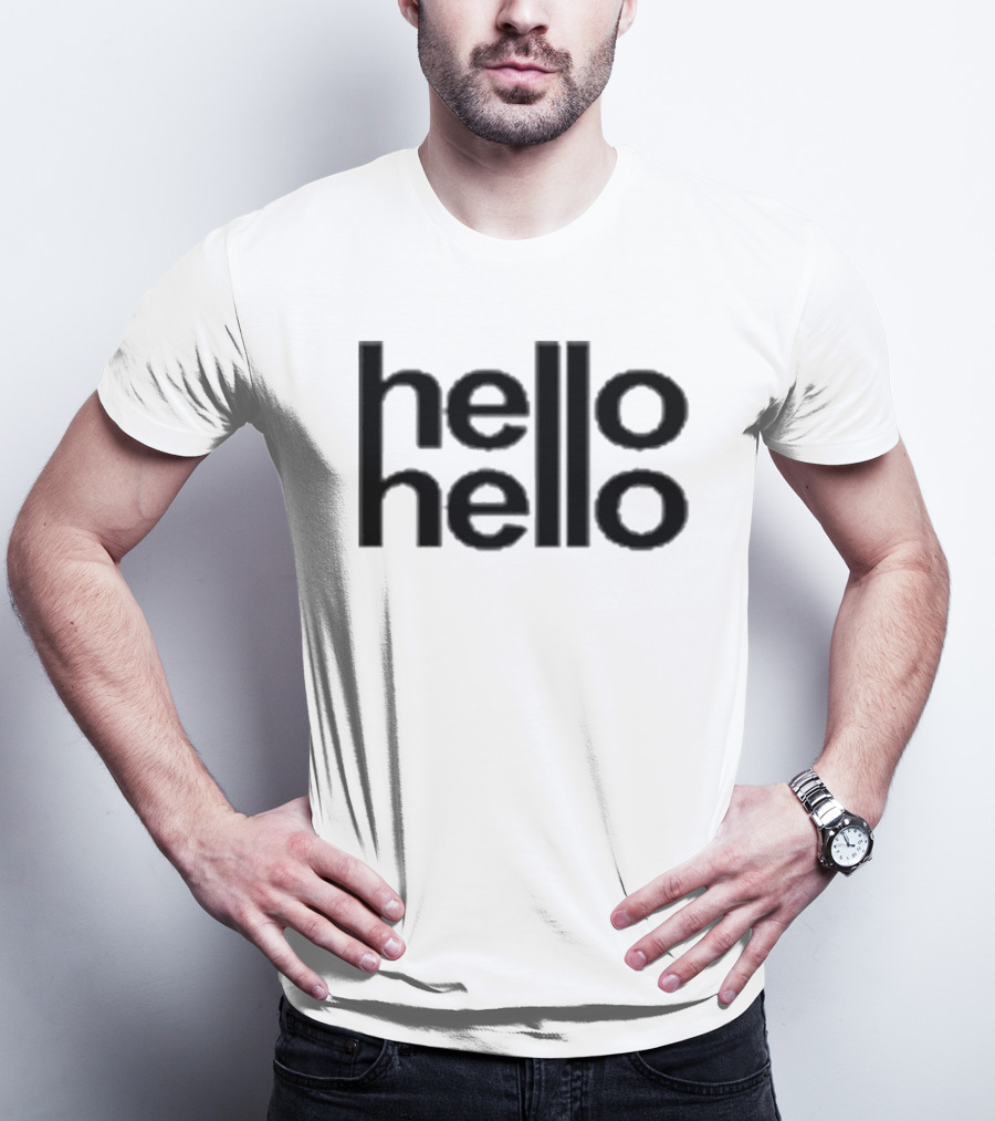 Lulu Hello Hello Black Text Minimalist T-Shirt