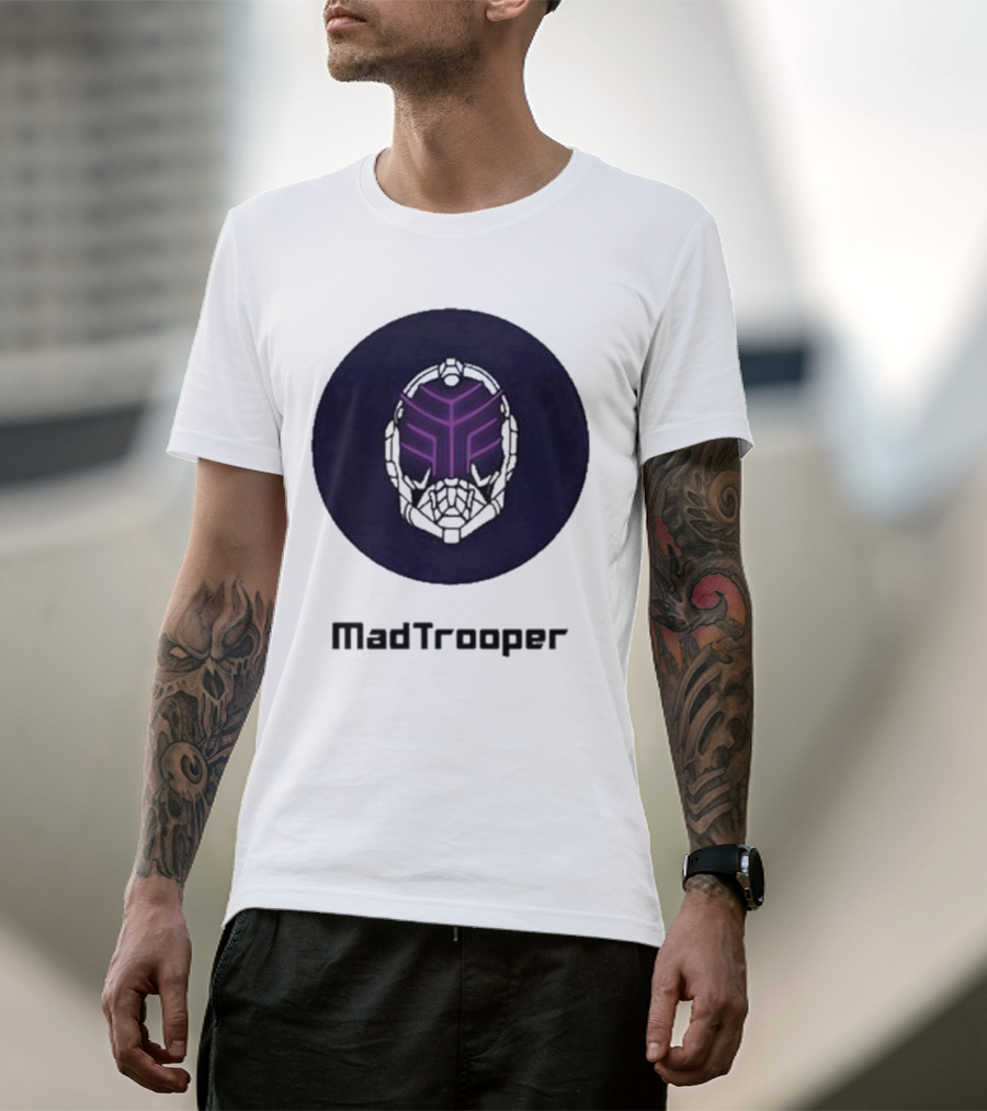 Madtrooper Helmet With Neon Purple Light T-Shirt