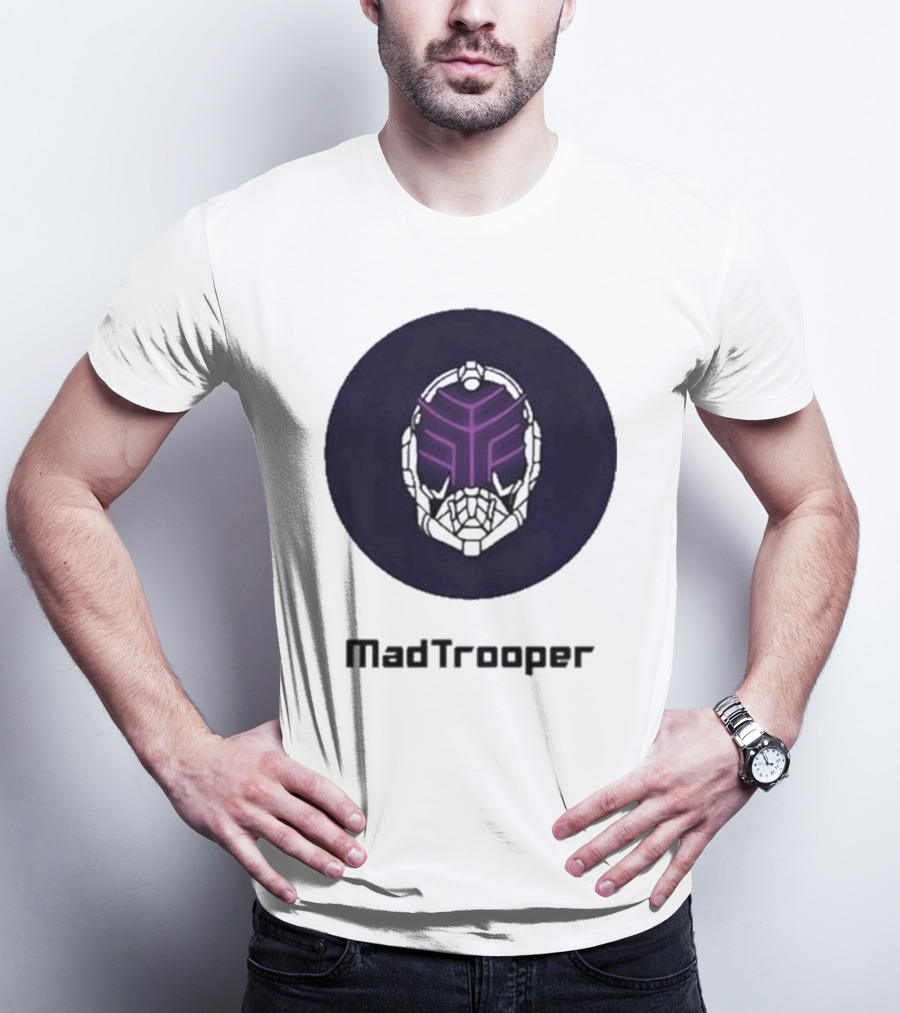 Madtrooper Helmet With Neon Purple Light T-Shirt