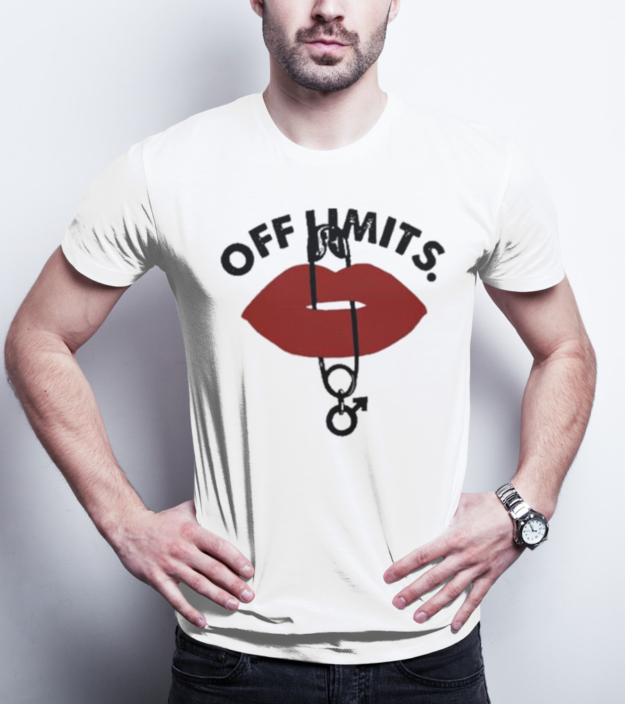 Munawar Faruqui Off Limits Red Lips Safety Pin T-Shirt