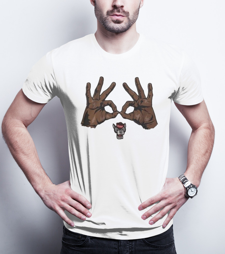 Nc State Basketball Three Goggles Hand Sign Wolfpack T-Shirt