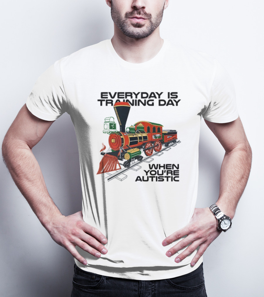 Everyday Is Training Day When You’re Autistic Colorful Train T-Shirt