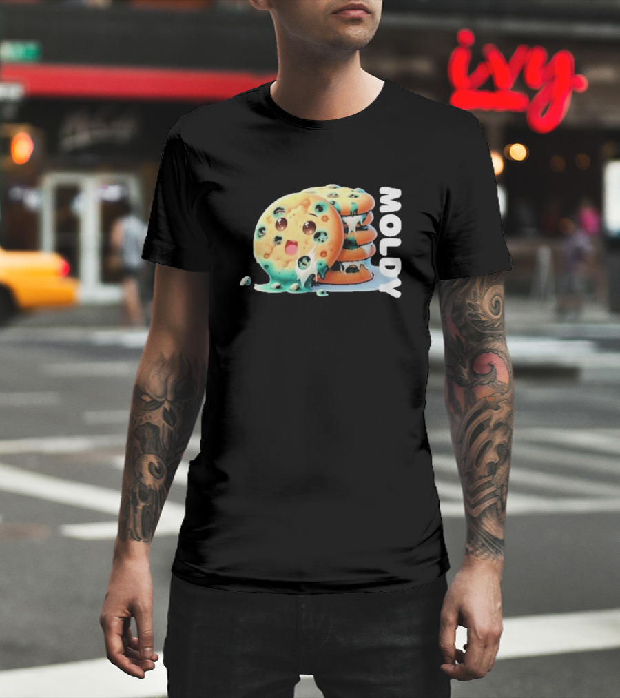 Moldy Cookies Stack With Cute Melting Face T-Shirt