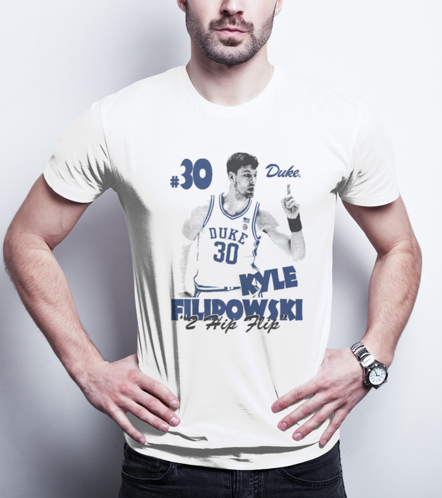 Kyle Filipowski Duke #30 2 Hip Flip T-Shirt