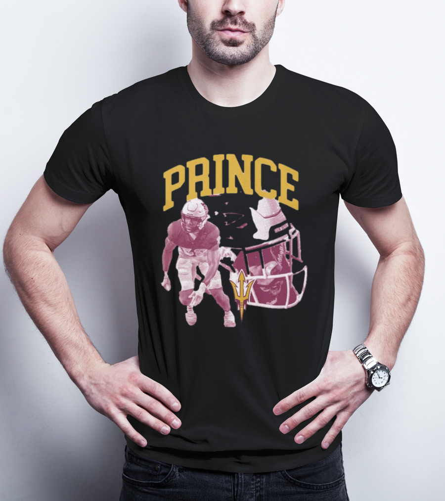 PRINCE Dorbah Arizona State Sun Devils Football Player Action And Helmet T-Shirt