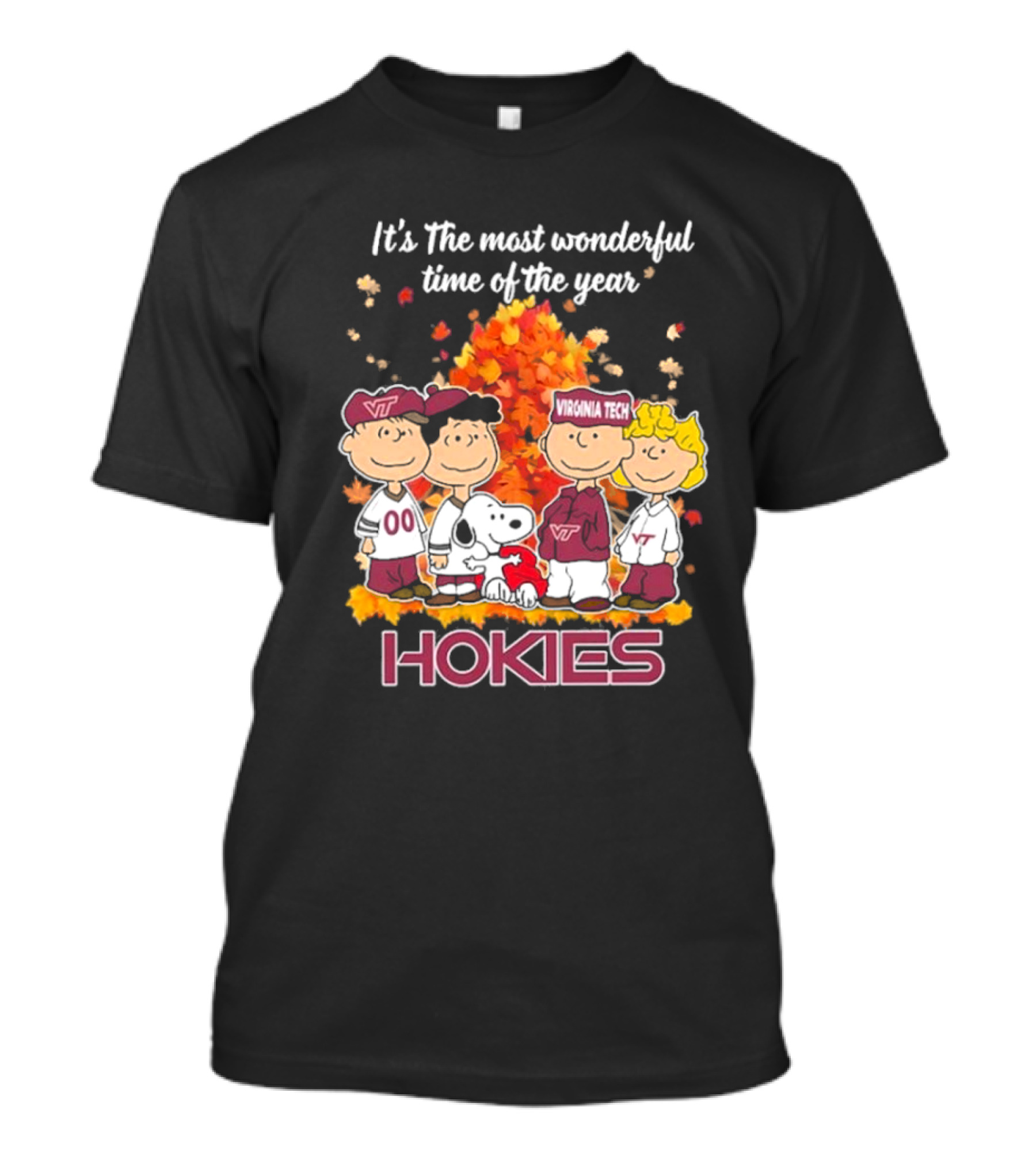 Snoopy Virginia Tech Hokies Peanuts Friends Wonderful Time Of The Year T-Shirt