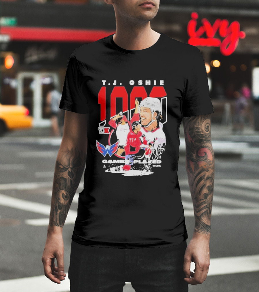 T.J. Oshie 1000 Games Played Washington Capitals TJ1k T-Shirt