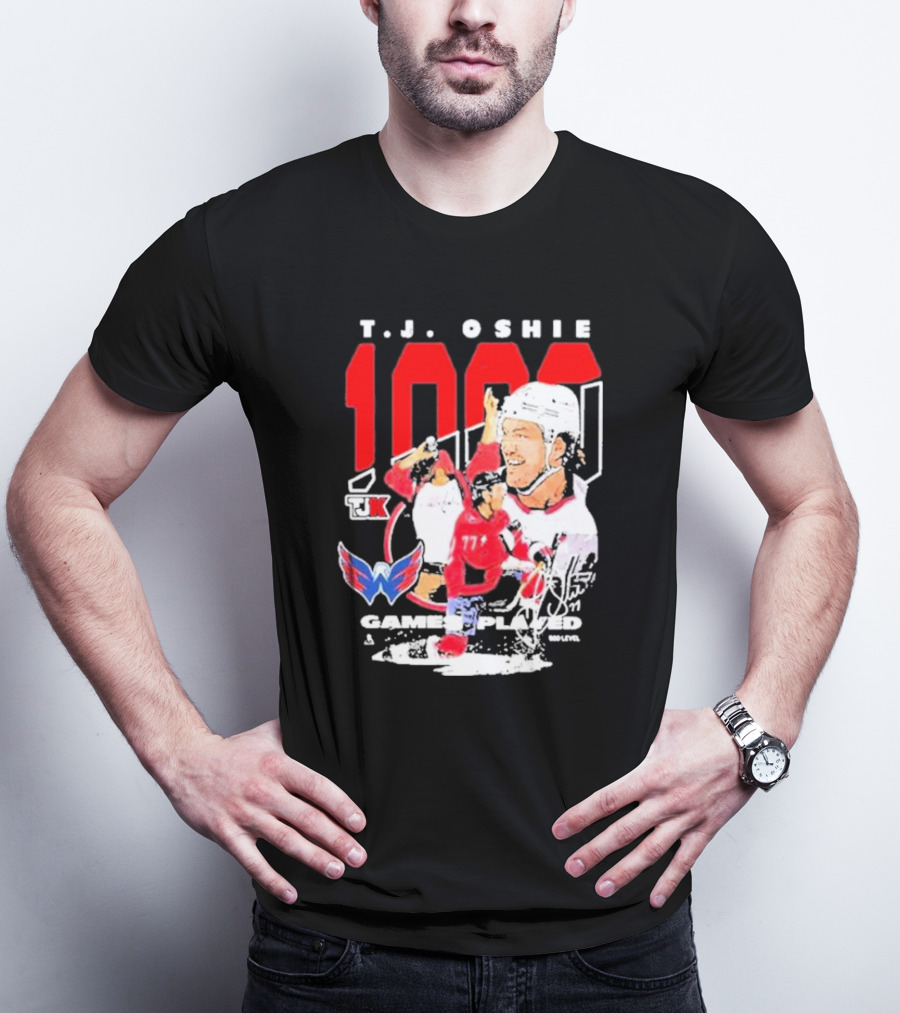 T.J. Oshie 1000 Games Played Washington Capitals TJ1k T-Shirt