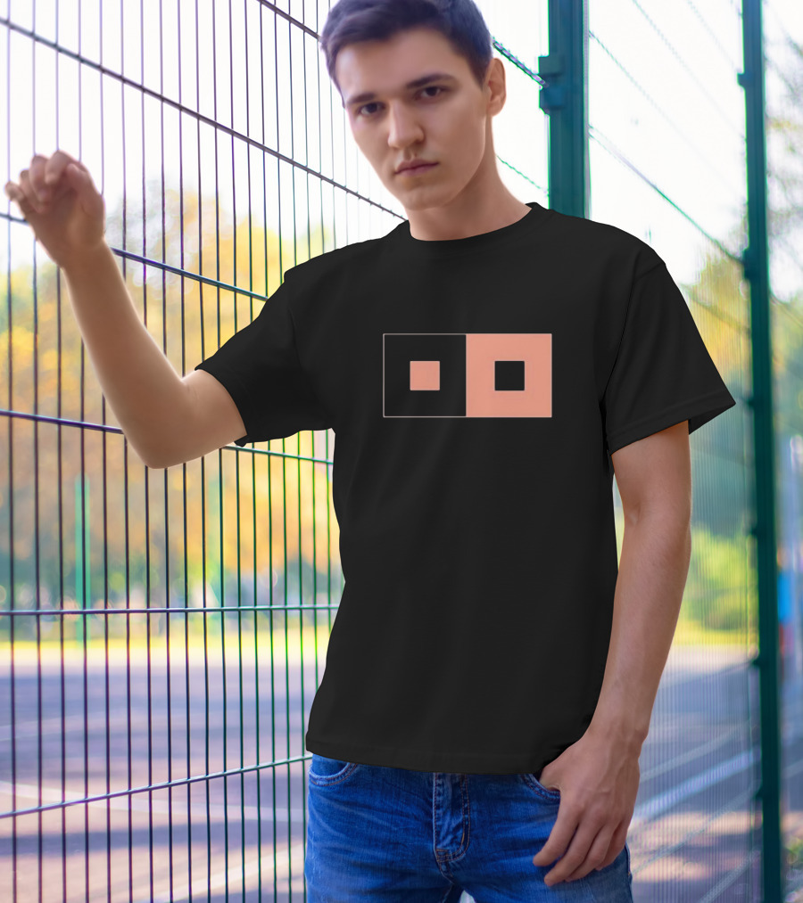 Sable Inverse Squares Minimalist Geometric T-Shirt