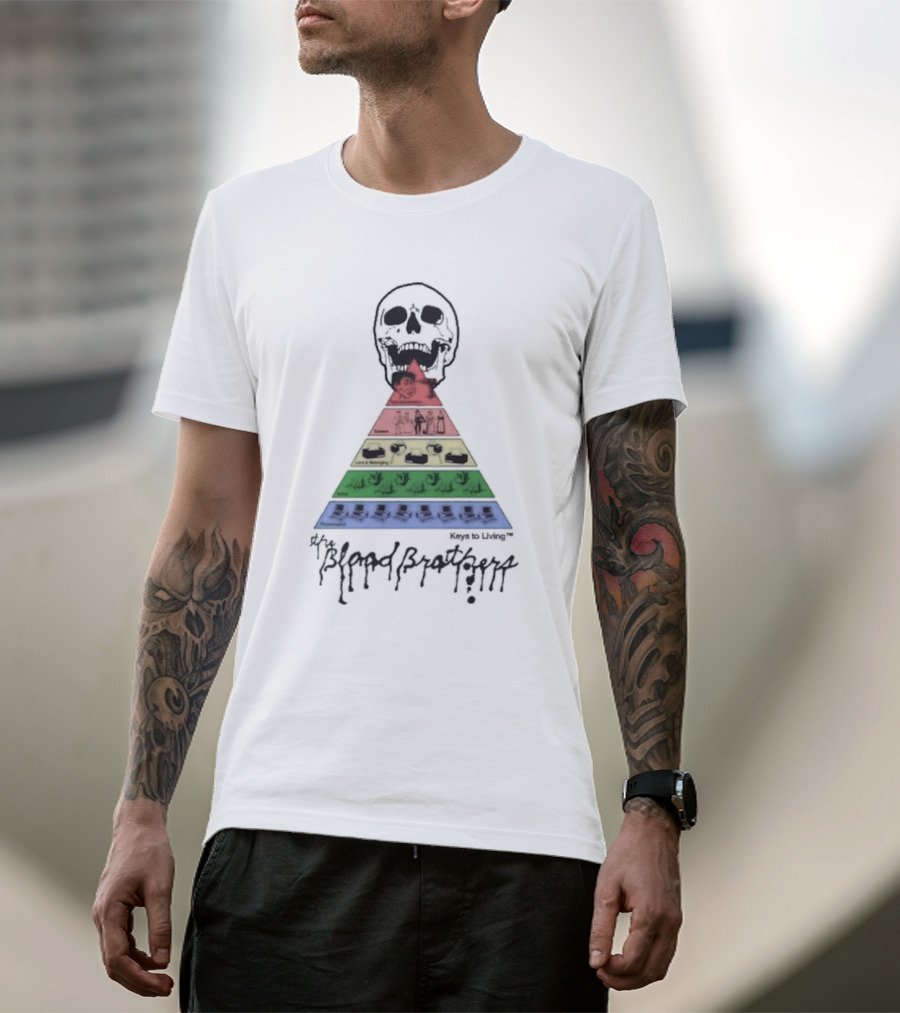 The Blood Brothers Keys To Living Pyramid Skull T-Shirt
