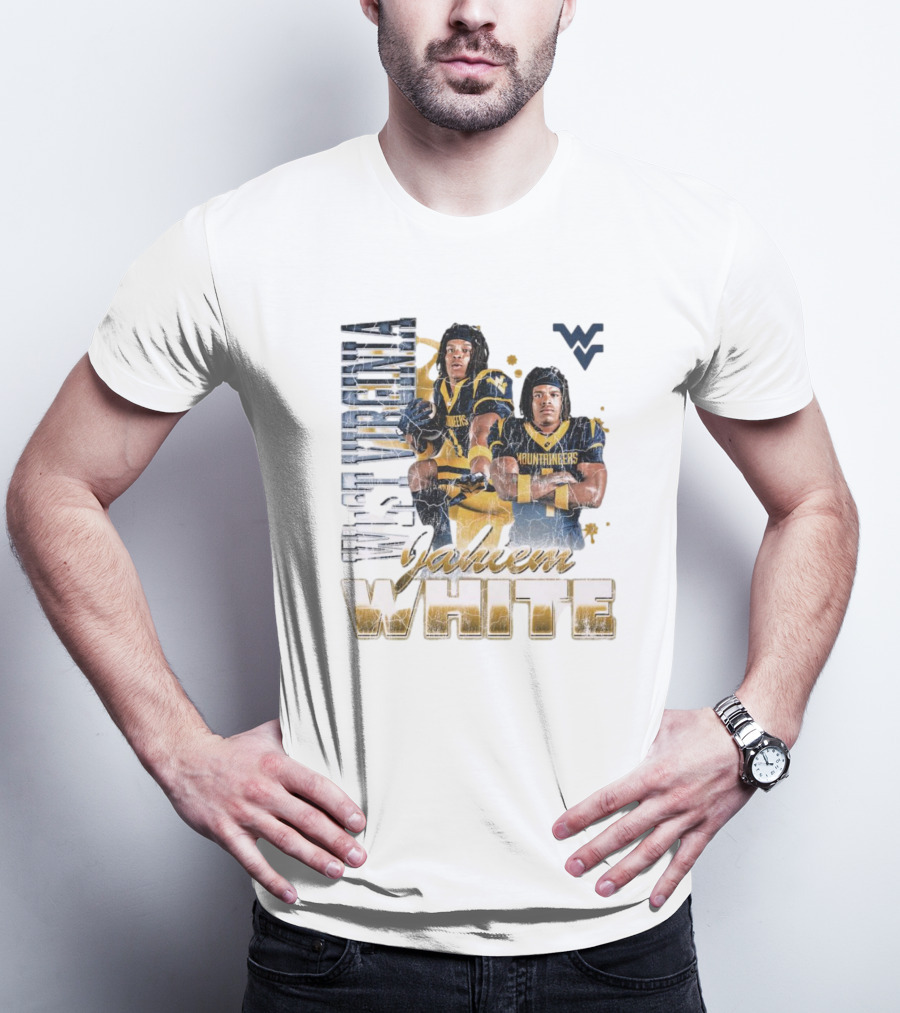 West Virginia Mountaineers Jahiem White 90s Retro Football T-Shirt