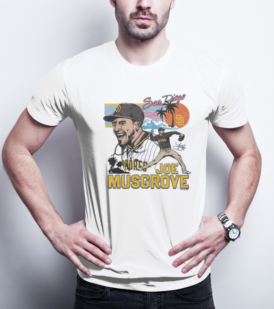 San Diego Padres Joe Musgrove MLB Homage Signature Painting T-Shirt