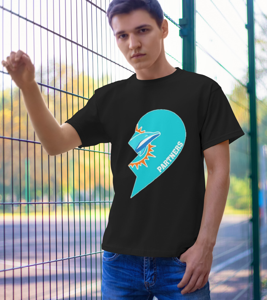 Miami Dolphins Partners Half Heart T-Shirt