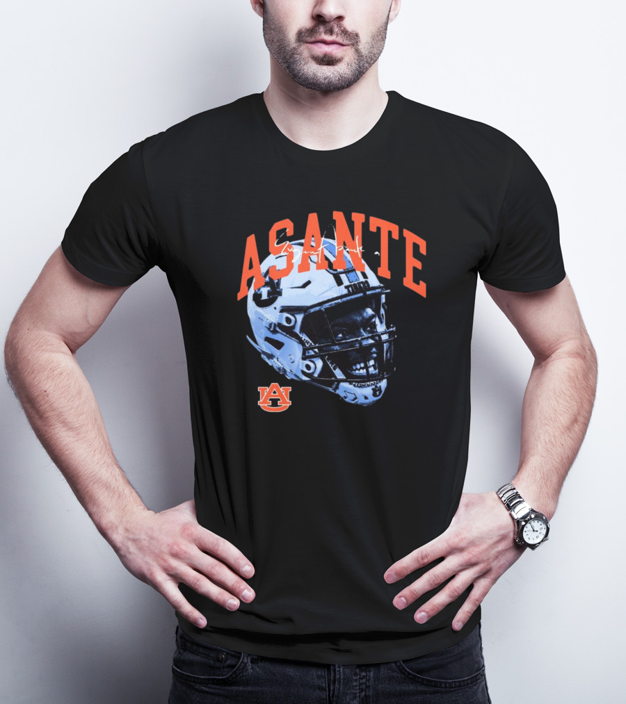 Asante Eugene Arch Auburn Tigers Signature Helmet T-Shirt