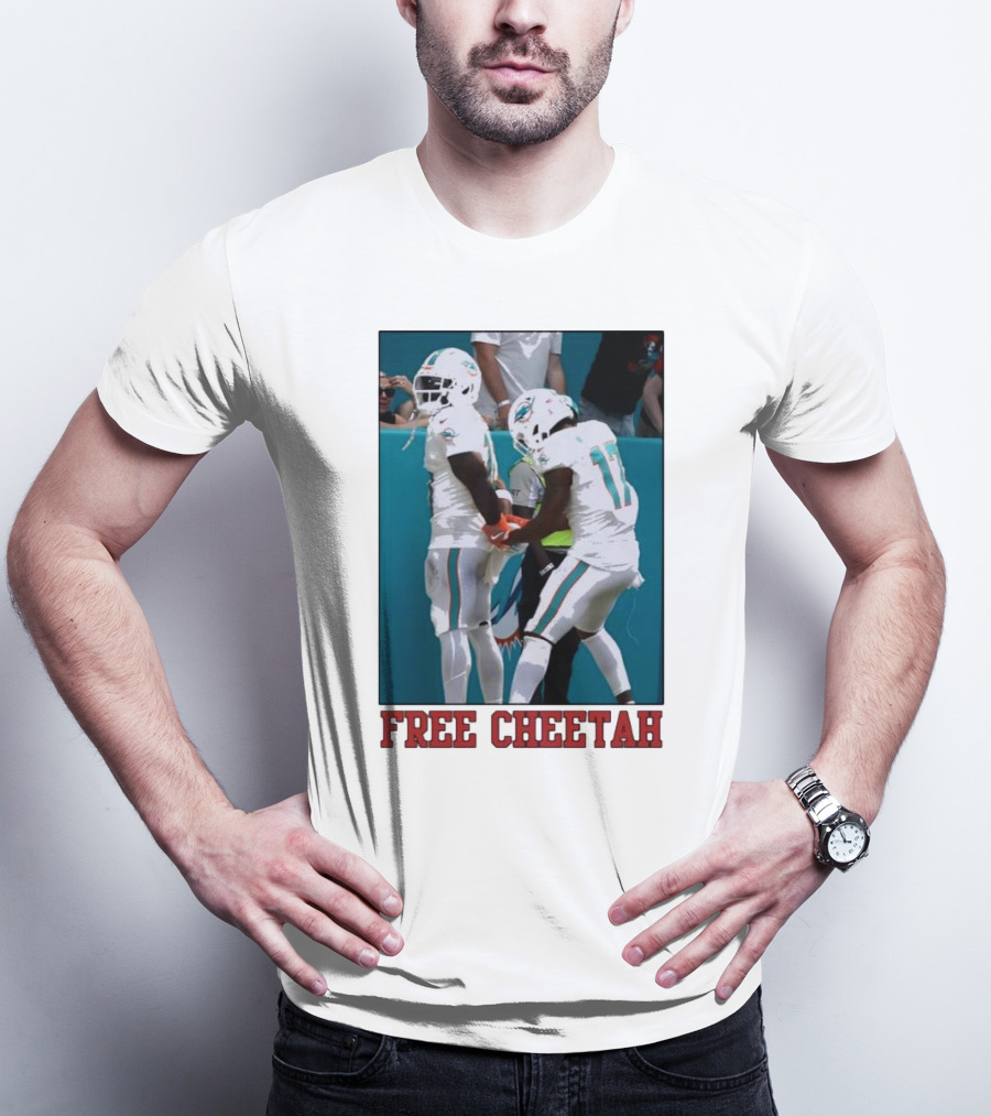 Free Cheetah Miami Dolphins Football Players T-Shirt