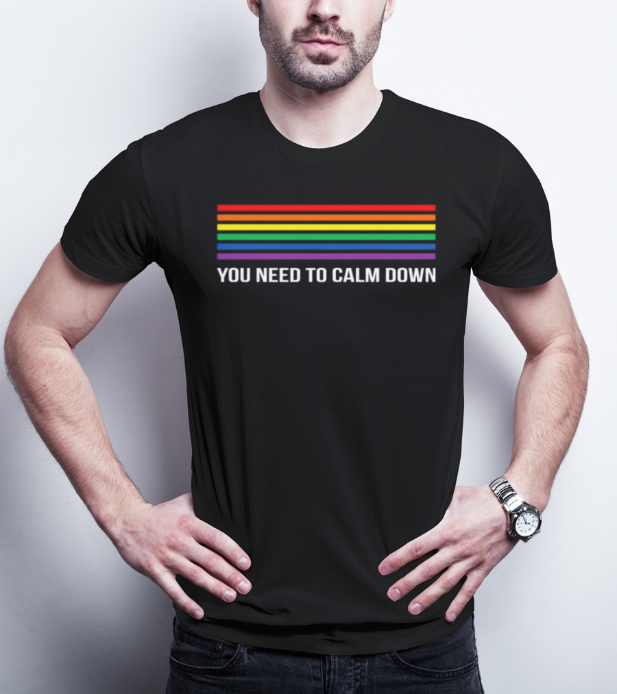Gay Pride Rainbow Stripes You Need To Calm Down T-Shirt
