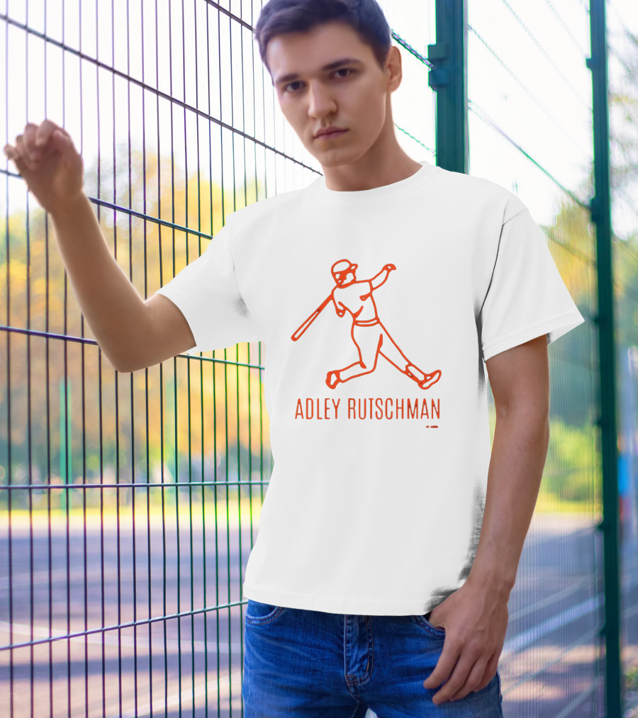 Adley Rutschman Lean Back Baltimore Orioles MLB Outline T-Shirt