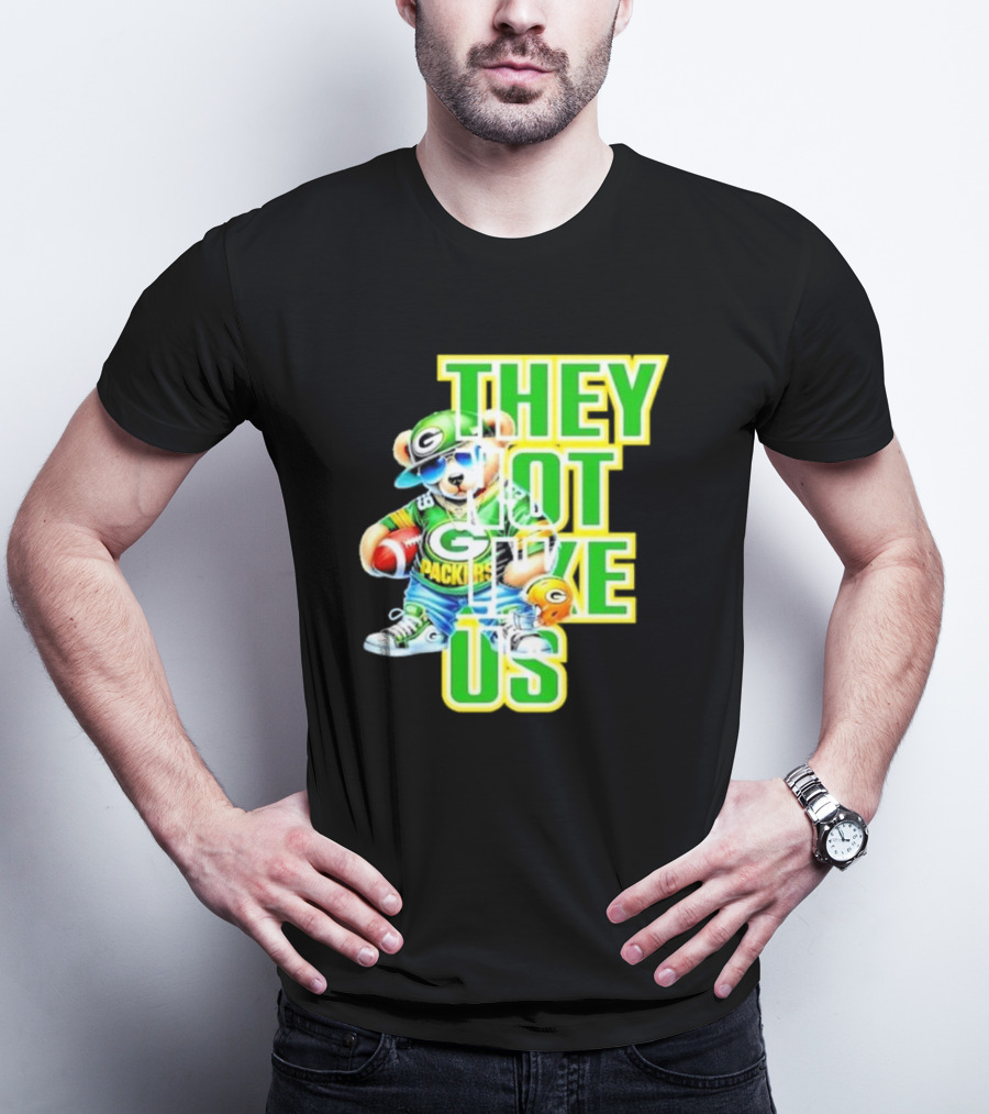 Green Bay Packers Bear They Not Like Us Football T-Shirt