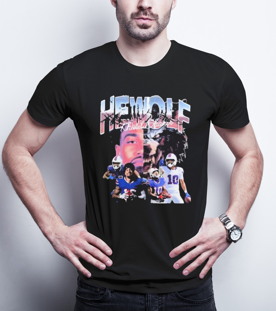 HeWolf Khalil Shakir Buffalo Bills NFL Players Wolf Fusion T-Shirt