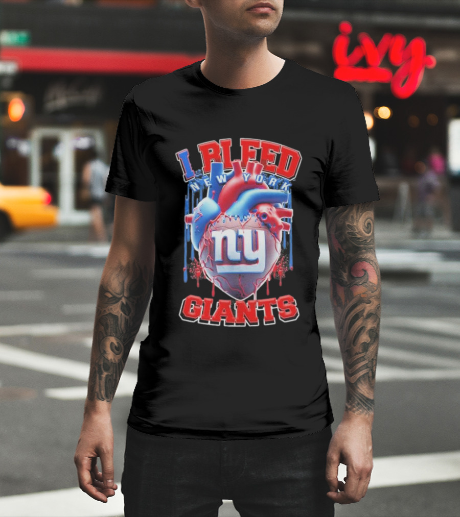 I Bleed New York Giants Ny Heart T-Shirt