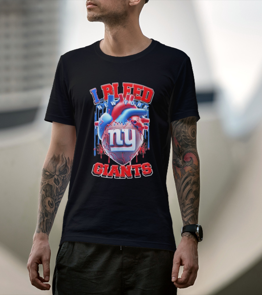 I Bleed New York Giants Ny Heart T-Shirt