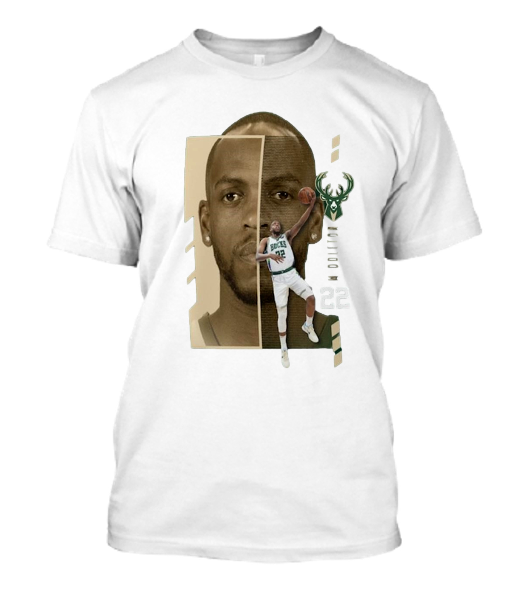 Khris Middleton Bucks Logo #22 Jump Pass Player Name And Number T-Shirt