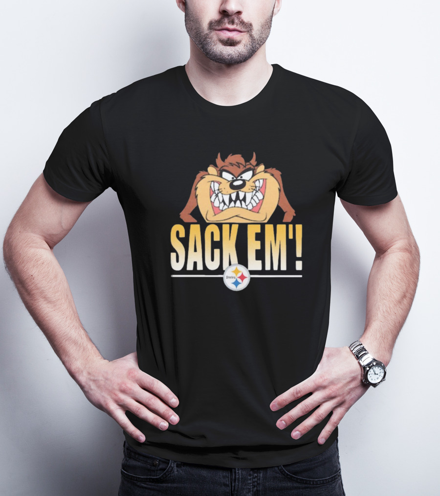 Looney Tunes Taz Sack Em’ Pittsburgh Steelers NFL T-Shirt