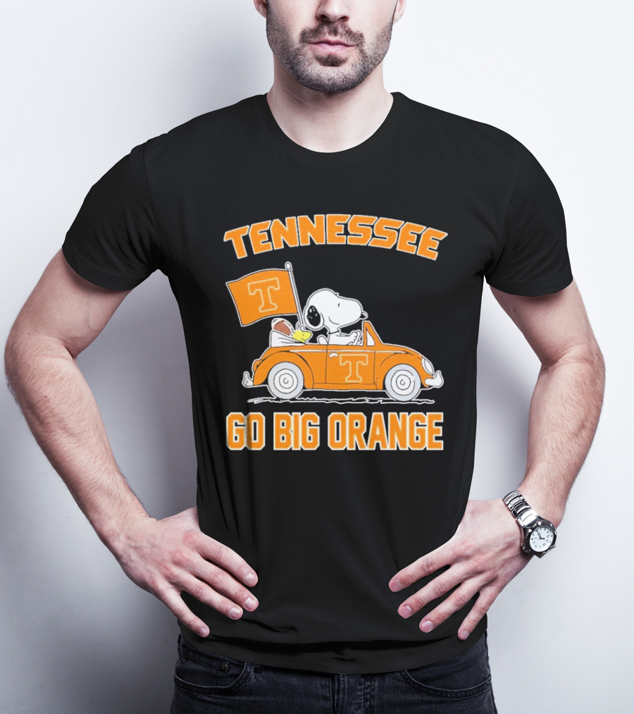Tennessee Volunteers Snoopy Woodstock Car Go Big Orange T-Shirt
