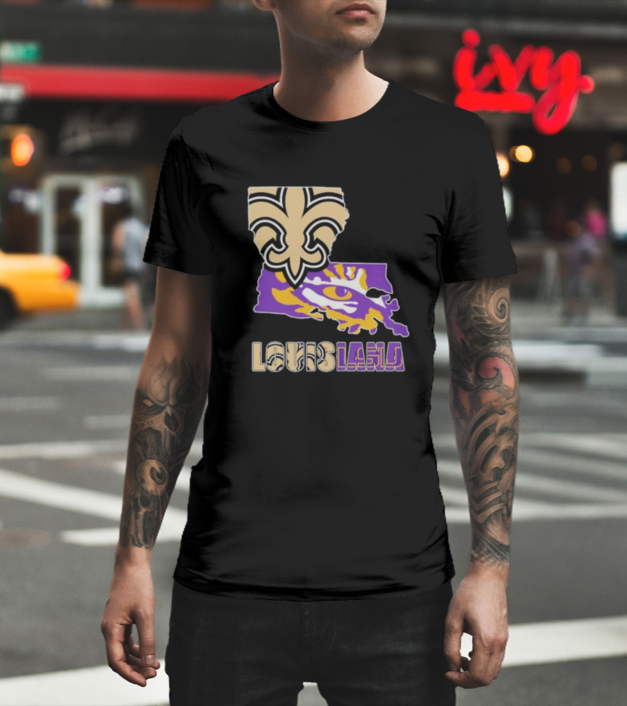 Louisiana Fleur-de-lis And Tiger Eye Graphics T-Shirt