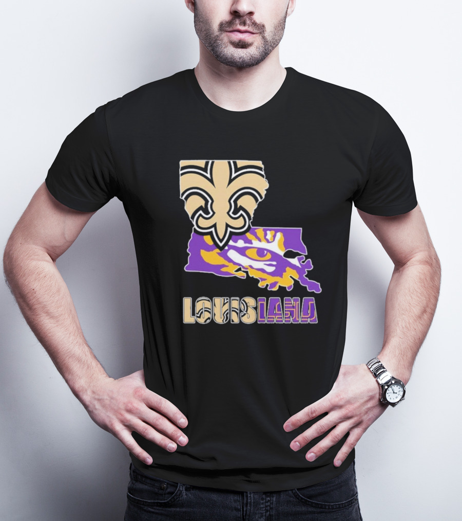 Louisiana Fleur-de-lis And Tiger Eye Graphics T-Shirt