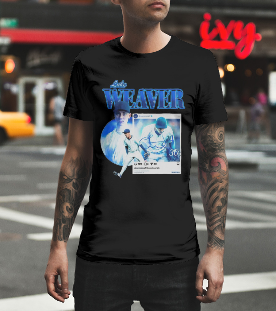 Luke Weaver Dream Weaver New York Concrete Jungle 30 Signature Playoffs T-Shirt