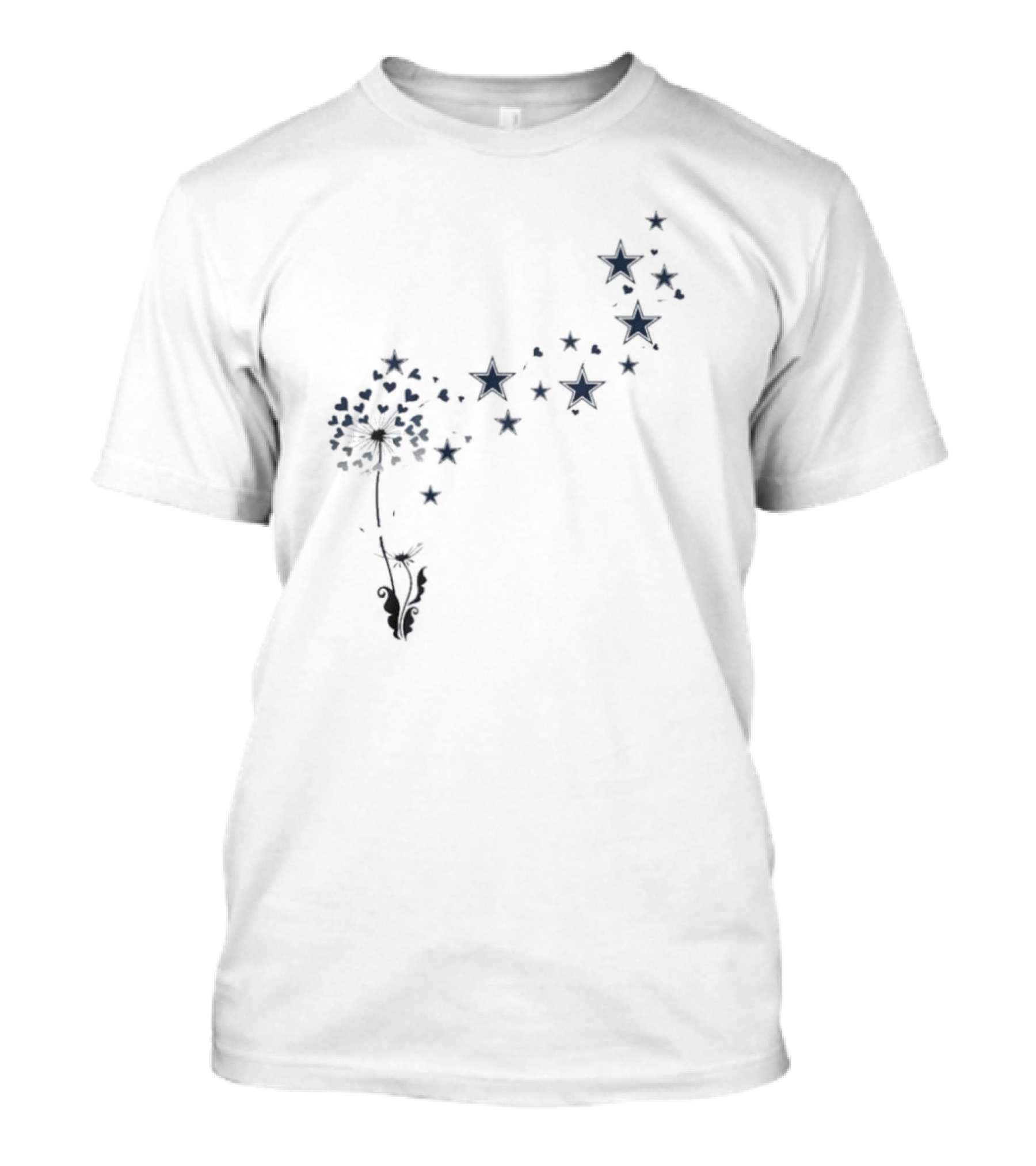 Dallas Cowboys Dandelion Stars Hearts T-Shirt