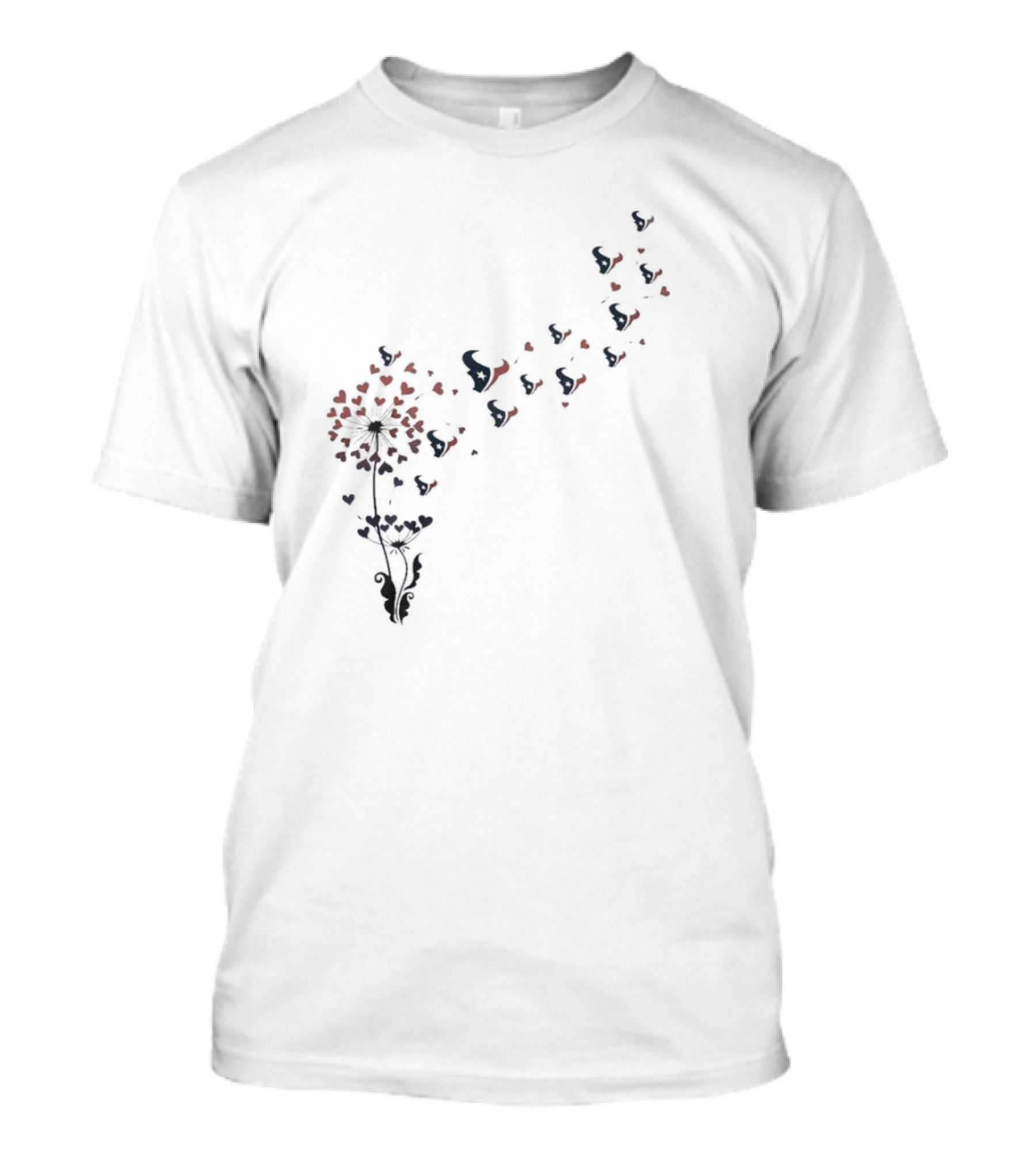 Houston Texans Dandelion Blossom With Logo Accents T-Shirt
