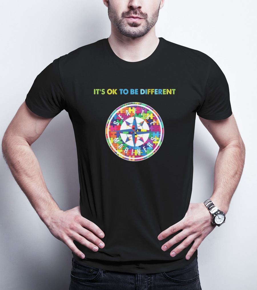 IT'S OK TO BE DIFFERENT Seattle Mariners Autism T-Shirt