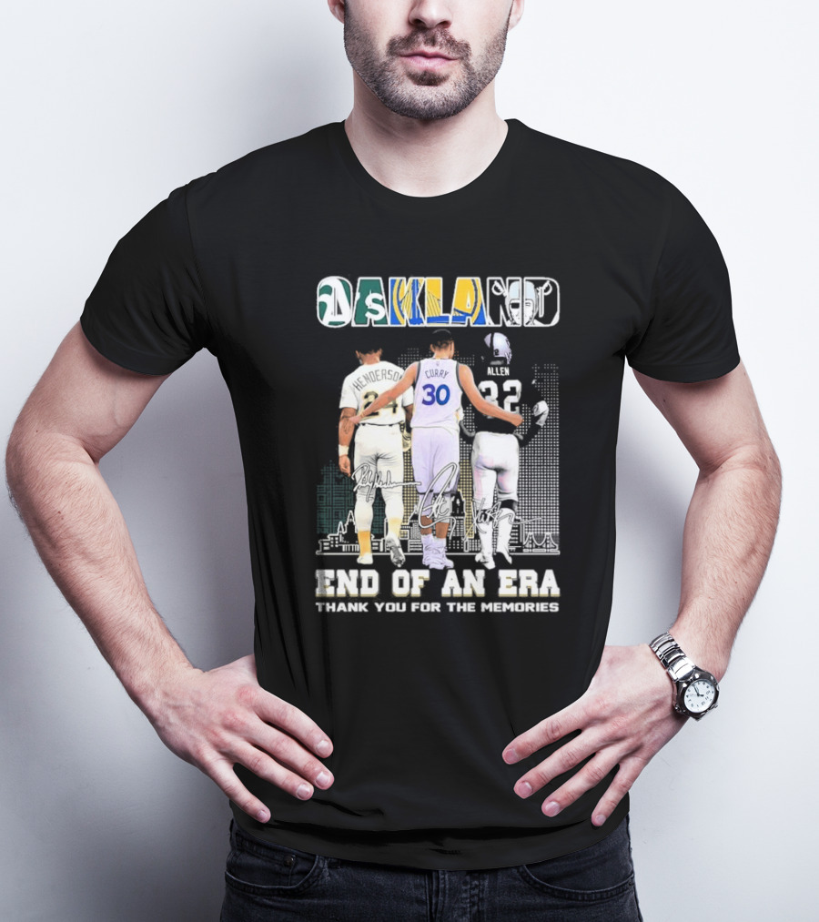 Oakland City End Of An Era Henderson Curry Allen Thank You For The Memories T-Shirt