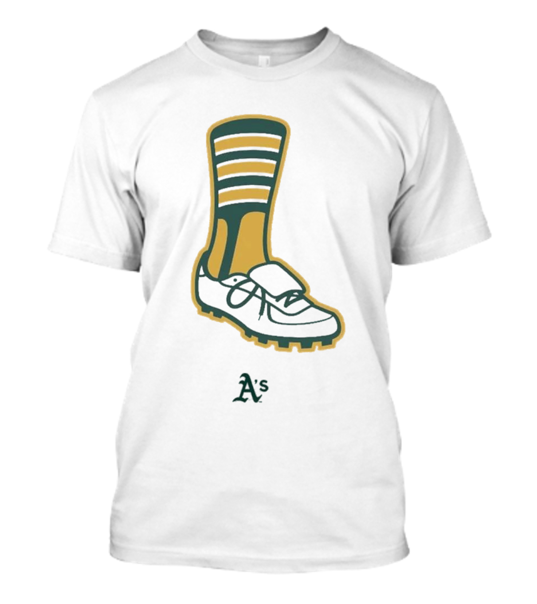 Oakland Athletics A's Iconic Green And Gold Footwear T-Shirt