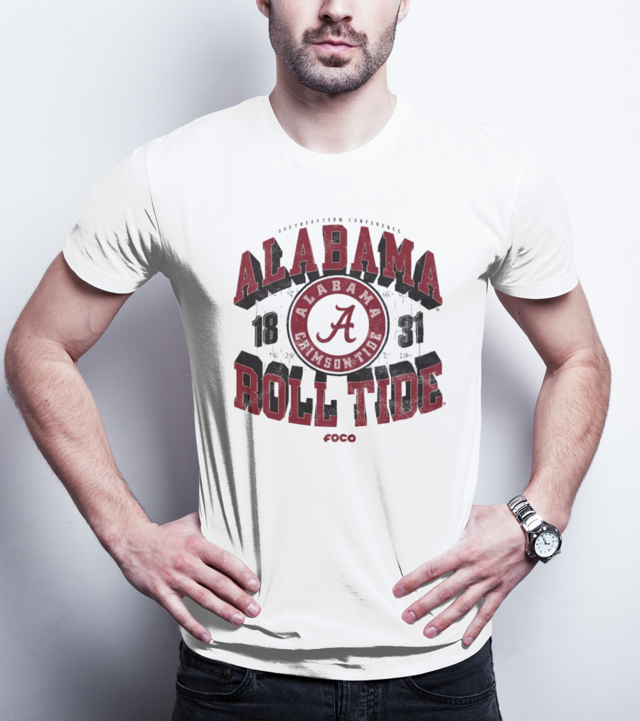 Alabama Crimson Tide 1831 Southeastern Conference Roll Tide Vintage Arched Foco T-Shirt