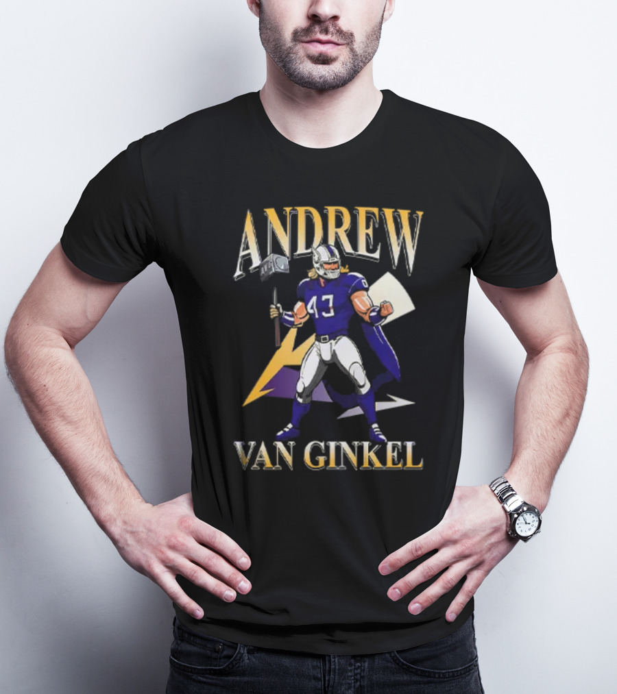 Andrew Van Ginkel Thor 47 Superhero With Hammer Football Graphics T-Shirt