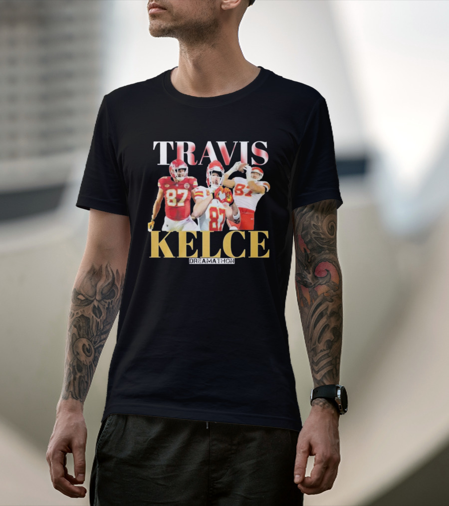 Travis Kelce Kansas City Chiefs Dreamathon Players Action Trio T-Shirt