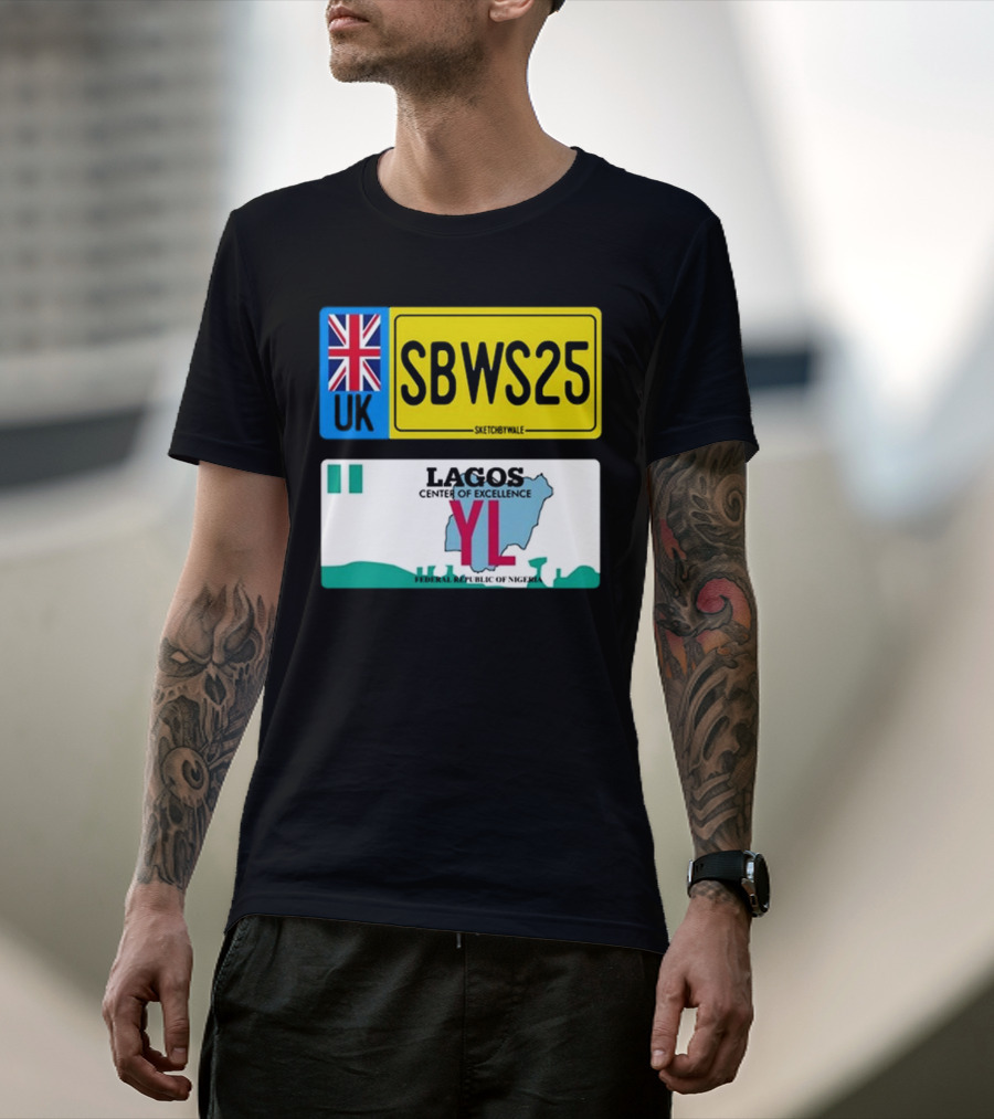 UK SBWS25 Lagos Center Of Excellence Federal Republic Of Nigeria Plate T-Shirt