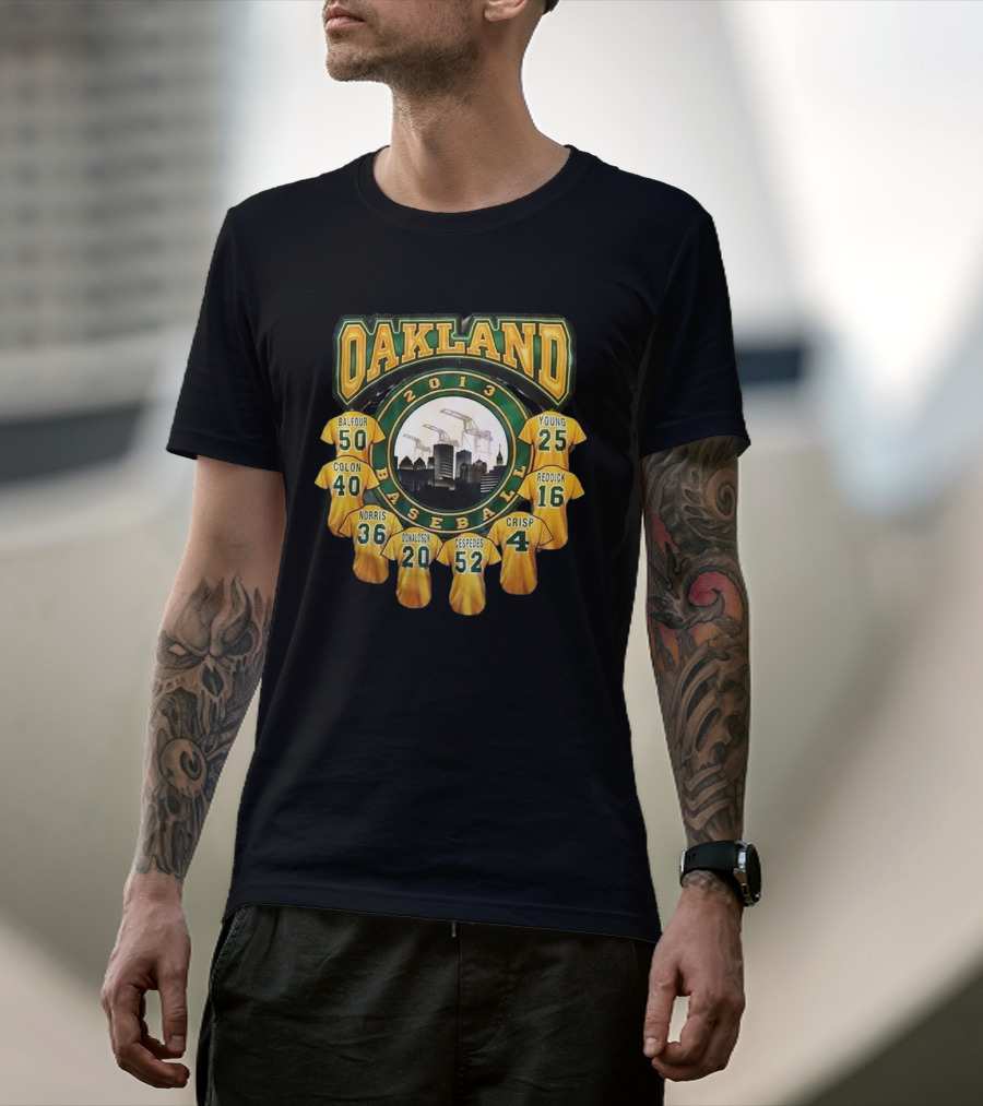 Oakland Athletics 2013 Baseball Team Jerseys Balfour Colon Norris Donaldson Cespedes Crisp Young Reddick T-Shirt