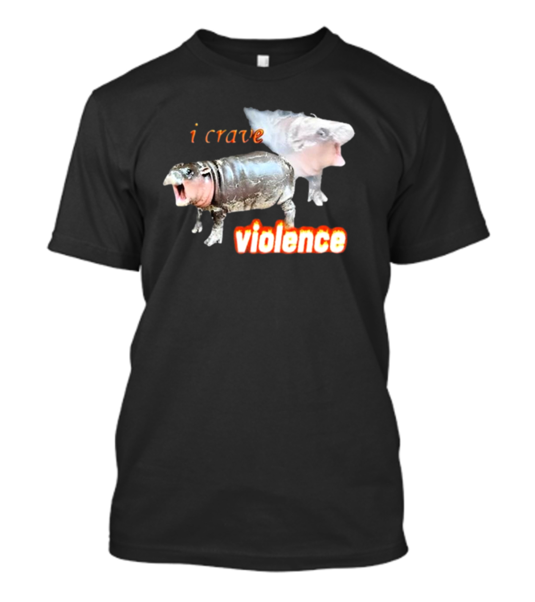 Snazzyseagull I Crave Violence Moo Deng Animal Hybrid Creatures T-Shirt