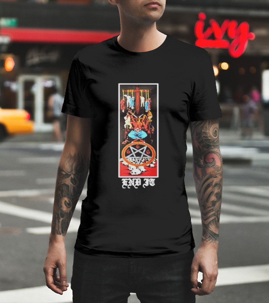 Dicegameusa Natas Kaupas Devil Skateboards End It 666 Painting T-Shirt
