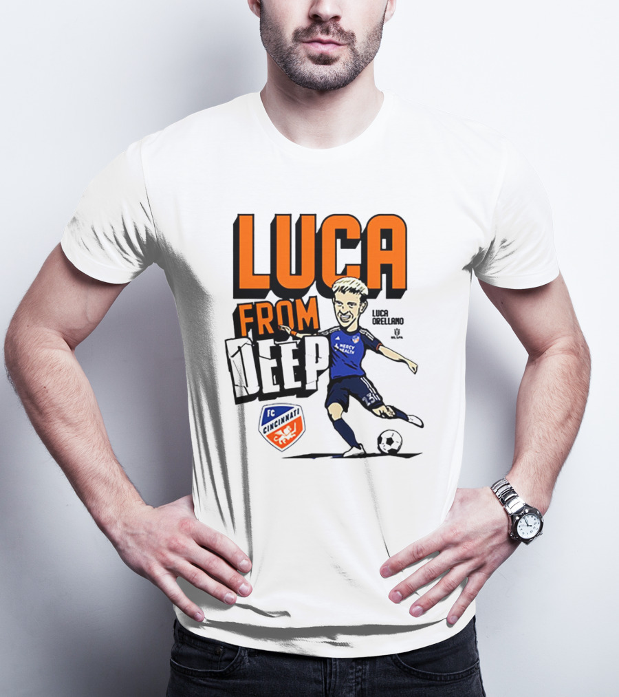 Luca Orellano FC Cincinnati From Deep Soccer Player Action Image T-Shirt