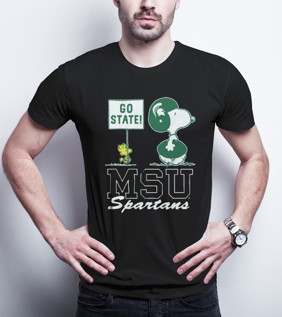 Peanuts Snoopy Woodstock MSU Spartans Go State T-Shirt
