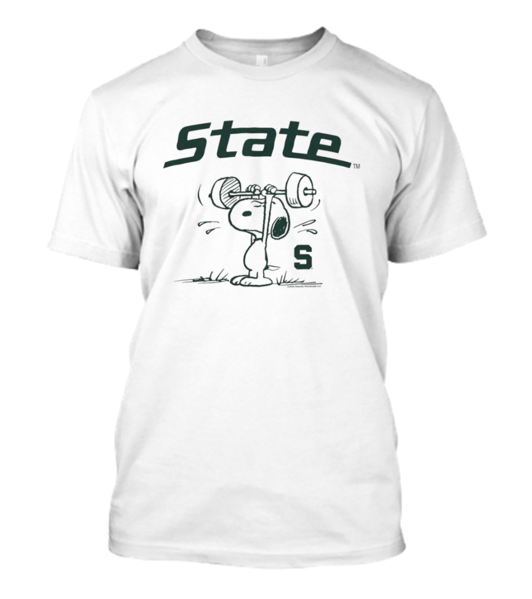 State Peanuts Snoopy Lifting Weights Michigan State Athletics S T-Shirt
