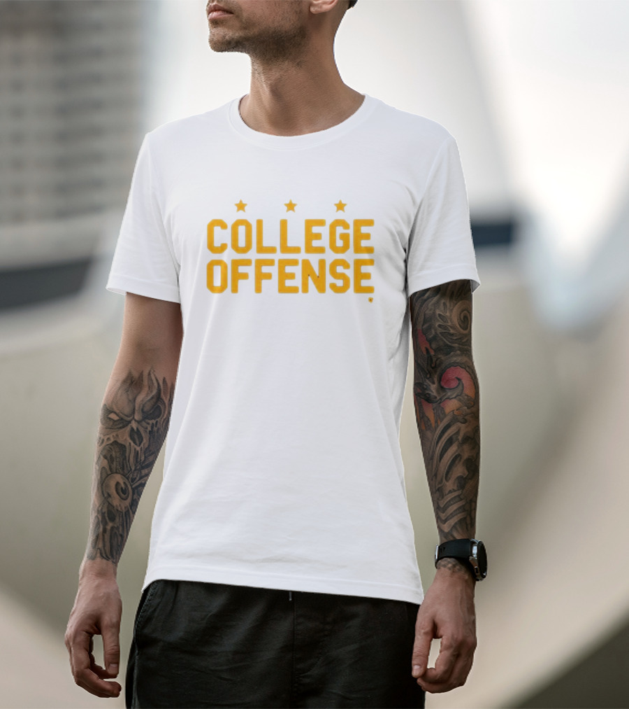 College Offense Yellow Stars Shane Peacher T-Shirt