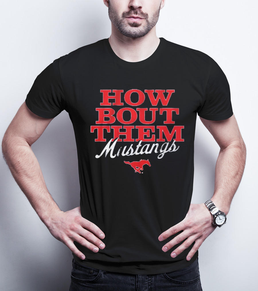 SMU Football How Bout Them Mustangs Red Mustang T-Shirt